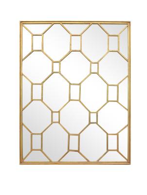 China Hotsale modern rectangle wall mirror metal framed for living room decoration for sale