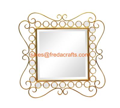 China Elegant squre metal framed mirror wall decoration bevelled middle mirror 31 1/2