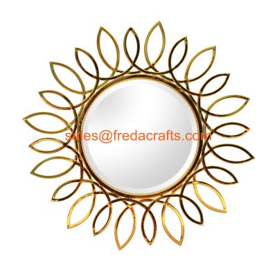 China Shabby Chic Metal Frame Mirror Middle Bevelled Mirror Wall Decor For Hotel for sale