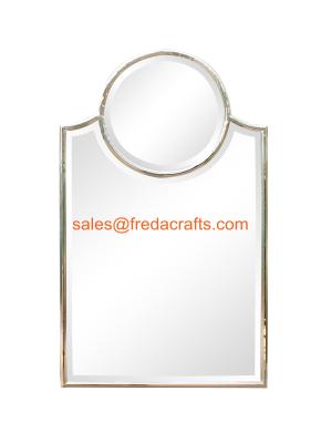 China Modern metal wall mirror with bevelled mirror gold finish,home decor for sale
