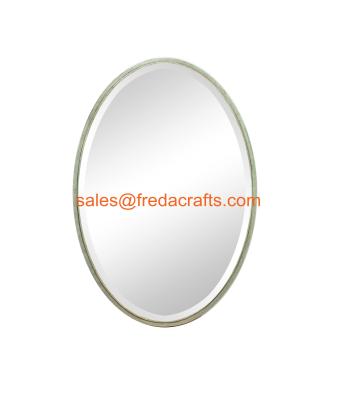 China modern design oval mirror frame oval wall hanging mirror 100% hand made in wholesell for sale