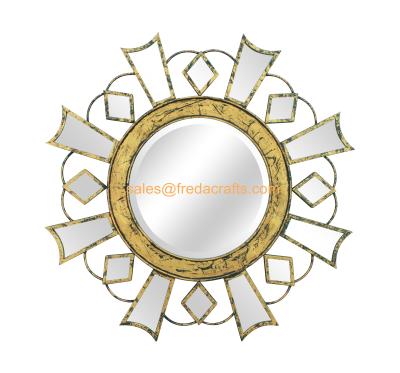 China Direct price elegant newest model gold decoration wedding mirror for home decorations for sale