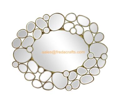 China Hot Product Wall Decorations Cobble Shape Design New Style Metal Material Mirror in Handmade for sale