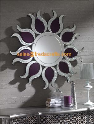 China Direct Factory Price Sunburst Design Glass Decorative Venetian Mirror with Handmand Curved Glass for sale