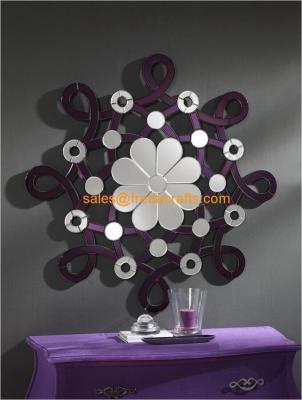 China Romantic Round 2-color-mixed Decorative Dinning Room Large Wall Mirror in Handmade for sale