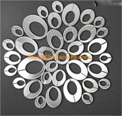 China Circle Crossed Flower Shape Home Interior Venetian Etching Dressing Mirrors 100% Handmade 31 1/2