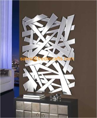 China Freda Unique Design  Fancy Style Oblique Art Decorative Glass  Wall Mirror /Hallway Wall Decor/Hotel Mirror/Espejo for sale