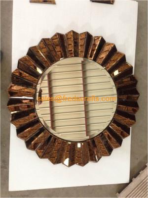 China FR-50027 Round Stereoscope Art Glass Decorative Venetian Mirror Bevelled Wall Mirror Wholesale for sale