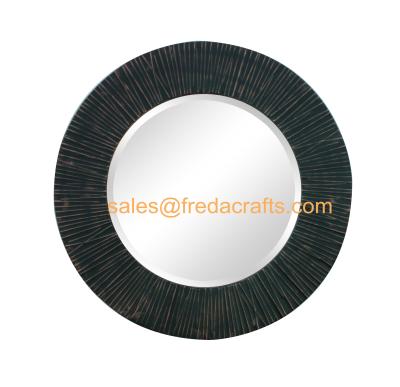 China Factory Direct Price Antique Wall Mirror Round Metal Framed Bevelled Mirror wholesale for sale