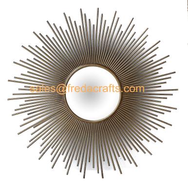 China 2016 Hotsale wall mirror metal  frame wall hanging sunflowr design for living room for sale