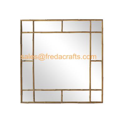 China 2016 Hotsale Antique Style Simple Design Bamboo Shape Iron Wall Decorative Mirror for Interior Decor for sale
