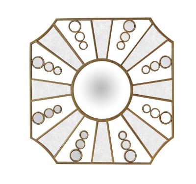 China Factory Direct Price Elegant Design Metal Decorative Mirror With Middle Convex Mirror for sale