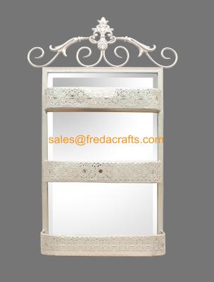 China Factory Direct Price Metal Decorative Bevelled Bathroom Mirror in Silver Finish for sale