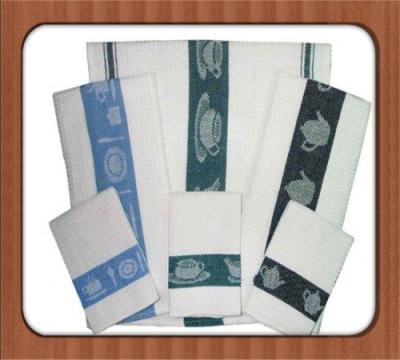 China customized transfer-printed waffle cotton tea towel with flower design for sale