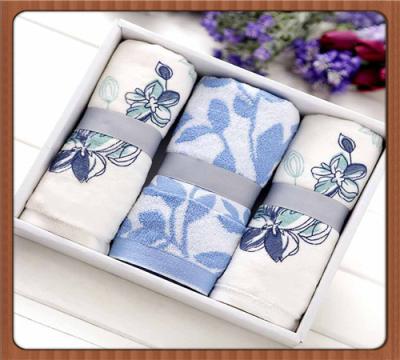 China Hot sale 100% cotton dobby beautiful gift towel face towel size for sale