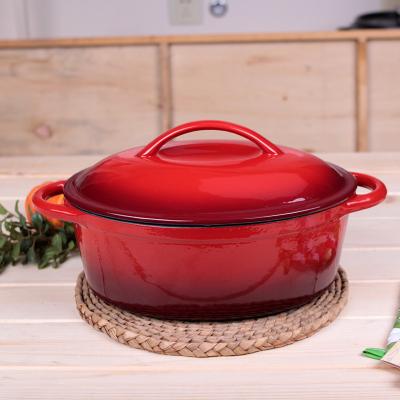 China Cast Iron  Cooker Stew Pot  Soup Pot 30cm Oval Enamel Pot Induction Cooker for sale