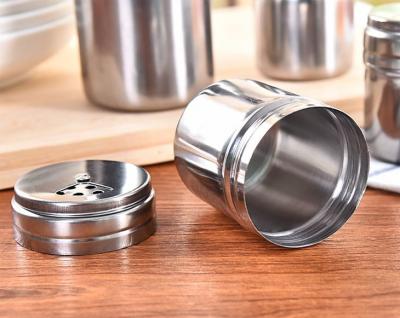 China Stainless steel cruet jar spice jar kitchen spice box pepper sauce jar salt shaker for sale