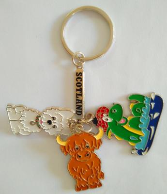 China Factory custom metal Keychain ; fashion key accessories ;zinc alloy key rings;cat jewelry/ joining together of four meta for sale