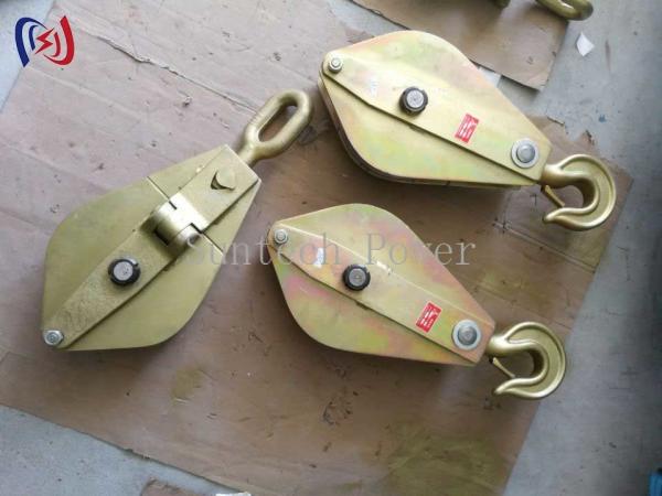 Quality 10KN-150KN Wire Rope Pulley Block Casting Construction Hoisting Tackle for sale