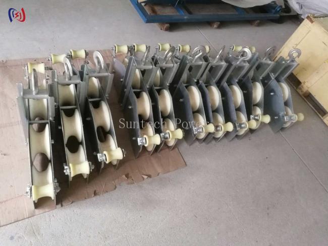 Four Sheaves Combined Fiber Optic Stringing Block