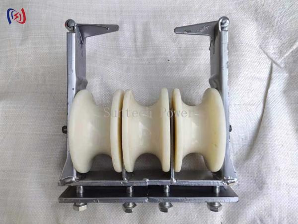 Quality Nylon Overhead Line Conductor Stringing Blocks Three Wire Rope Sheave for sale
