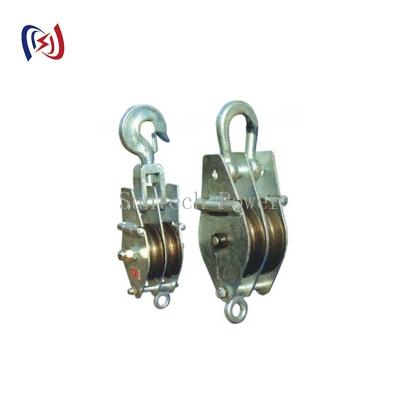 China 30-100KN Hoisting Tackle Both Side Opening Dual Sheave Block And Tackle Hoist for sale