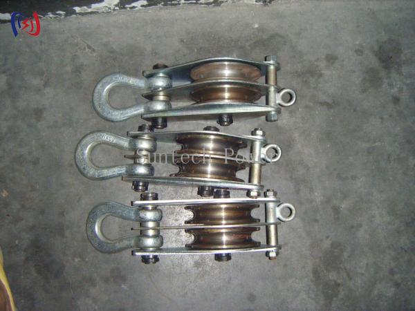 Quality 30-100KN Hoisting Tackle Both Side Opening Dual Sheave Block And Tackle Hoist for sale