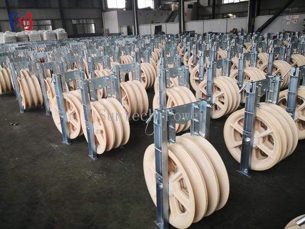 Quality Conductor ACSR500 Universal Stringing Block 60KN Large Cable Pulleys for sale