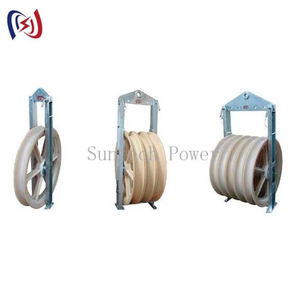 Quality 30-150KN Large Diameter Rope Pulley ACSR630 Conductor Stringing Blocks for sale