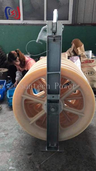 Quality 30-150KN Large Diameter Rope Pulley ACSR630 Conductor Stringing Blocks for sale