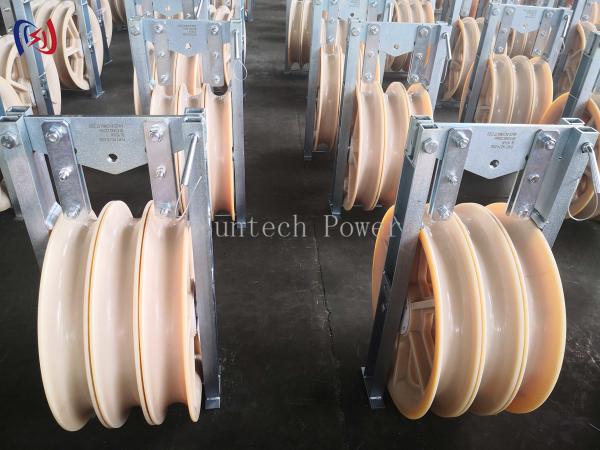 Quality Aluminium Sheave Large Diameter Rope Pulley 60KN Fiber Optic Stringing Blocks for sale