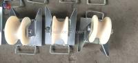 China 10KN Pithead Cable Sheave Roller Wire Pulling Sheaves With Hook for sale