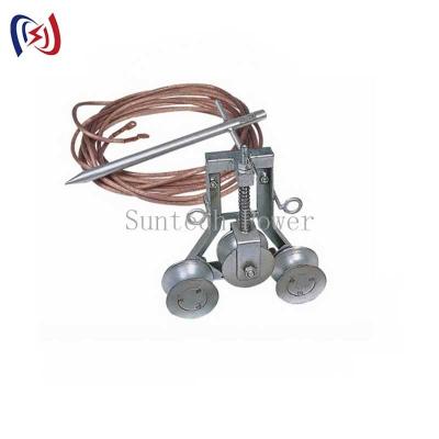 China Grounding Block with Spring Loaded Conductive Contact Hot-Dip Galvanized Steel and High Conductivity Copper Cable for sale