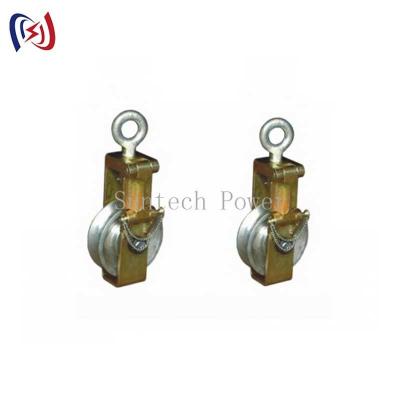 China Galvanized Steel Ending Block with 30-80 Rated Load and Compact Single Sheave Structure for Transmission Line Stringing for sale