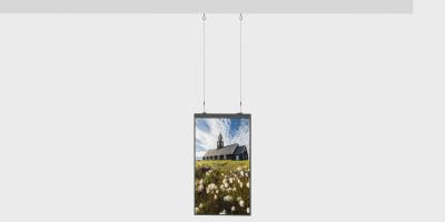 China 55 65 Inch Indoor High Brightness Ceiling Hanging Advertising Single Side Digital Signage Window Lcd Display Screen for sale