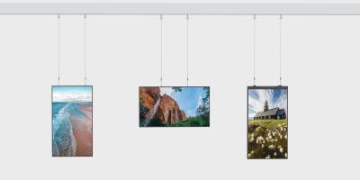 Quality 43 55 65 Inch Shop Window Screen High Brightness Ceiling Hanging Advertising for sale