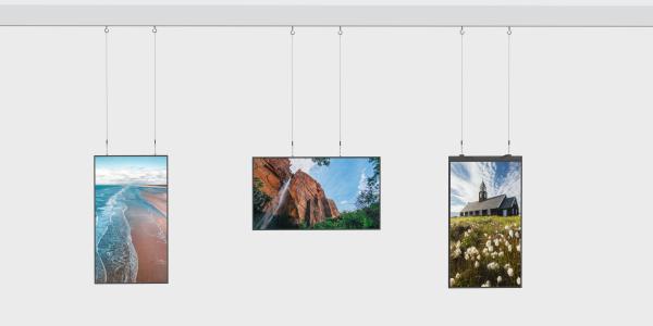 Quality 43 55 65 Inch Shop Window Screen High Brightness Ceiling Hanging Advertising Display for sale