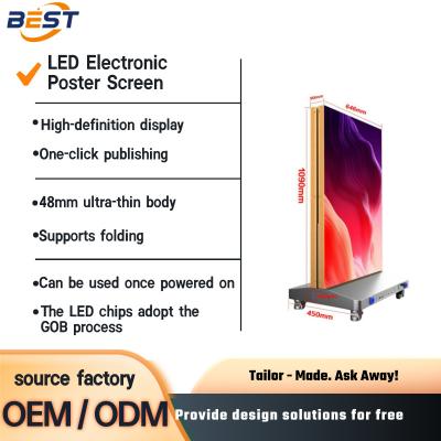 China Portable Indoor LED Poster Screen P1.25-P2.5 4K UHD 3840x2160 for sale