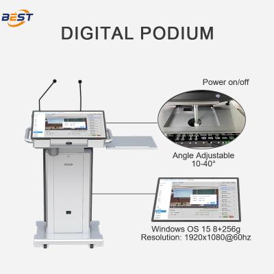 China Smart Lectern with Adjustable Screen Angle 10-40° Intel i5/i7-11 Processor and 8/16GB DDR4 RAM for Educational Use for sale