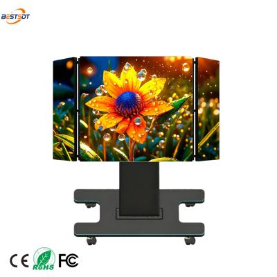 China 135 Inch COB Folding Lifting All-in-One LED Display 180 Degree Fold 700mm Lift P1.56 for sale