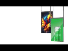 Industrial Shop Window Screen Hanging Highlights 4K Sunlight Readable Retail Window Display