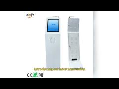 LCD Touch Screen Queue Management System Ticket Dispenser Machine With Multiple Languages Thermal Printing