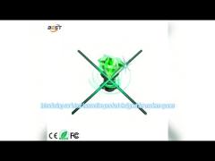 Interactive 3D Spinning LED Hologram Fan , Remote Control 15 Inches Holographic Display Fan