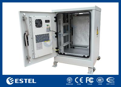 China 14U Customized Outdoor Telecom Station Cabinet Air Conditioner Cooling With Wheels for sale