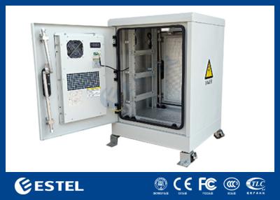 China 14U Customized Outdoor Telecom Station Cabinet Air Conditioner Cooling With Wheels for sale