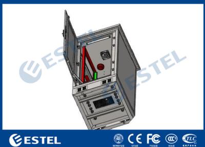 Gabinete al aire libre material de acero galvanizado 24U de las telecomunicaciones de un sólo recinto con el enfriamiento de la fan
