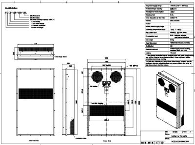 China 48VDC 325W/K Enclosure Heat Exchanger with RS485 MODBUS RTU for sale