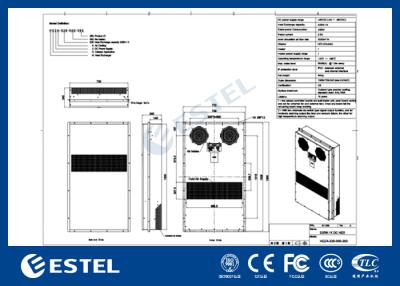 China 48VDC 325W/K Enclosure Heat Exchanger with RS485 MODBUS RTU Communication for sale