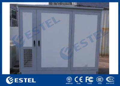 China Three Bay Racking Outdoor Telecom Cabinet Base Station Floor Mount CE Certificated for sale