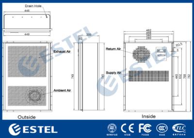 China Energy Saving Outdoor Cabinet Air Conditioner Embeded 48VDC R134A Refrigerant for sale